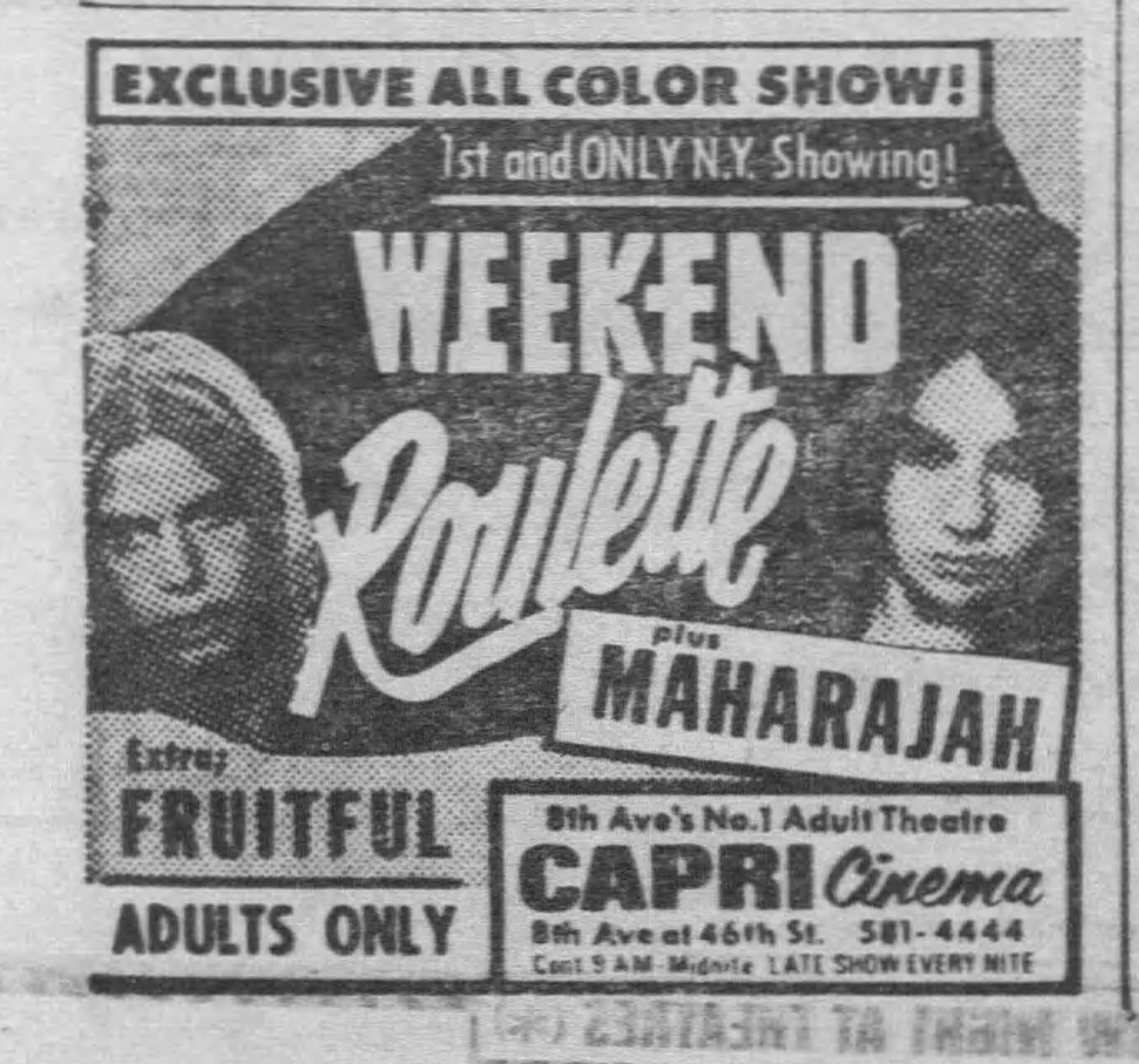 FIFTY ON FRIDAYS – FEBRUARY 26, 1971 – NYC – Capri Show World Center